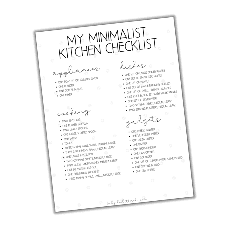 A Minimalist Kitchen Checklist » Lady Decluttered