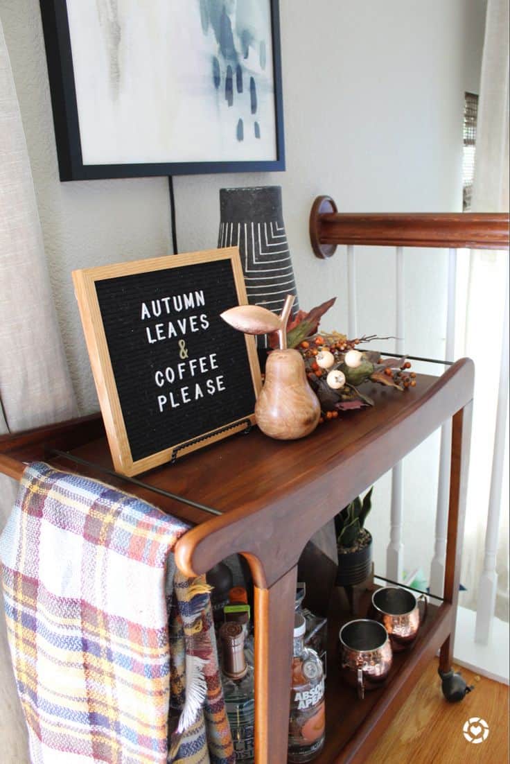 25 Fall Bar Cart Styling Ideas » Lady Decluttered
