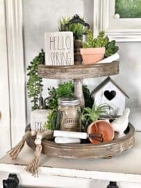 20 Spring Tiered Tray Decor Ideas » Lady Decluttered