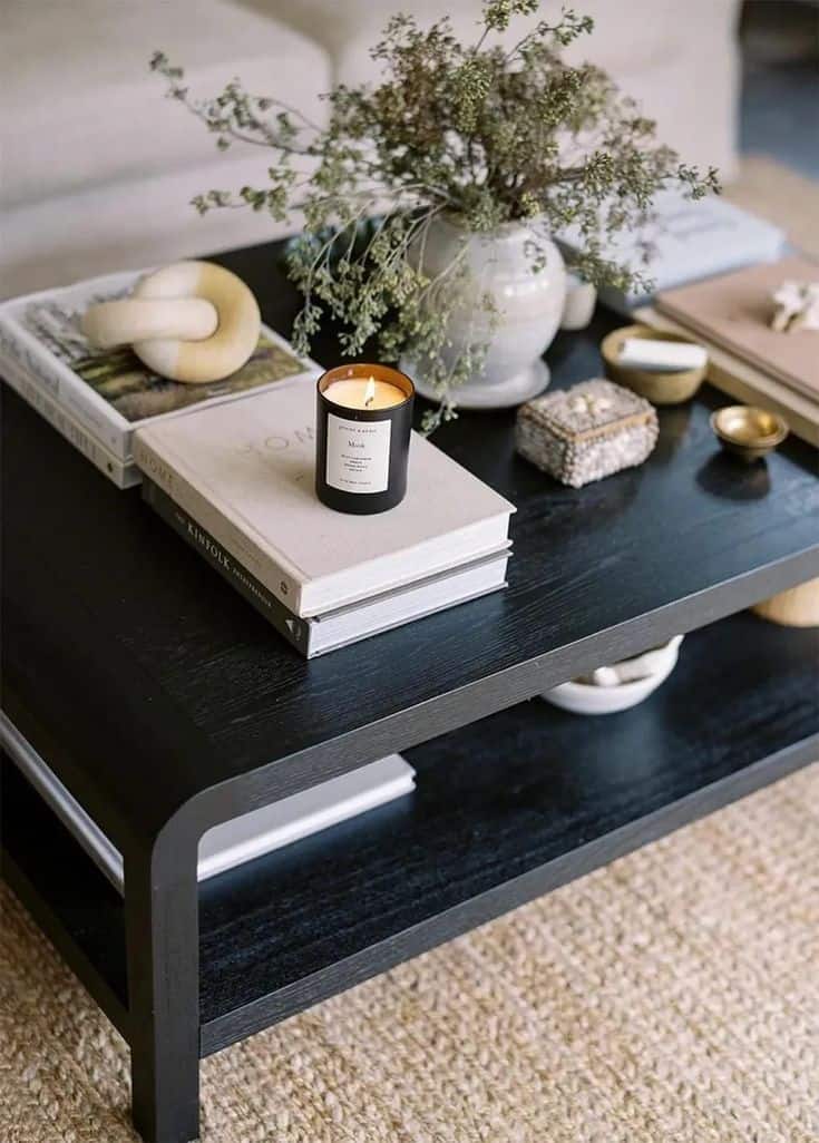 20 Dark and Moody Coffee Table Styling Ideas » Lady Decluttered