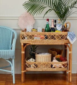 12 Coastal Bar Cart Styling Ideas » Lady Decluttered