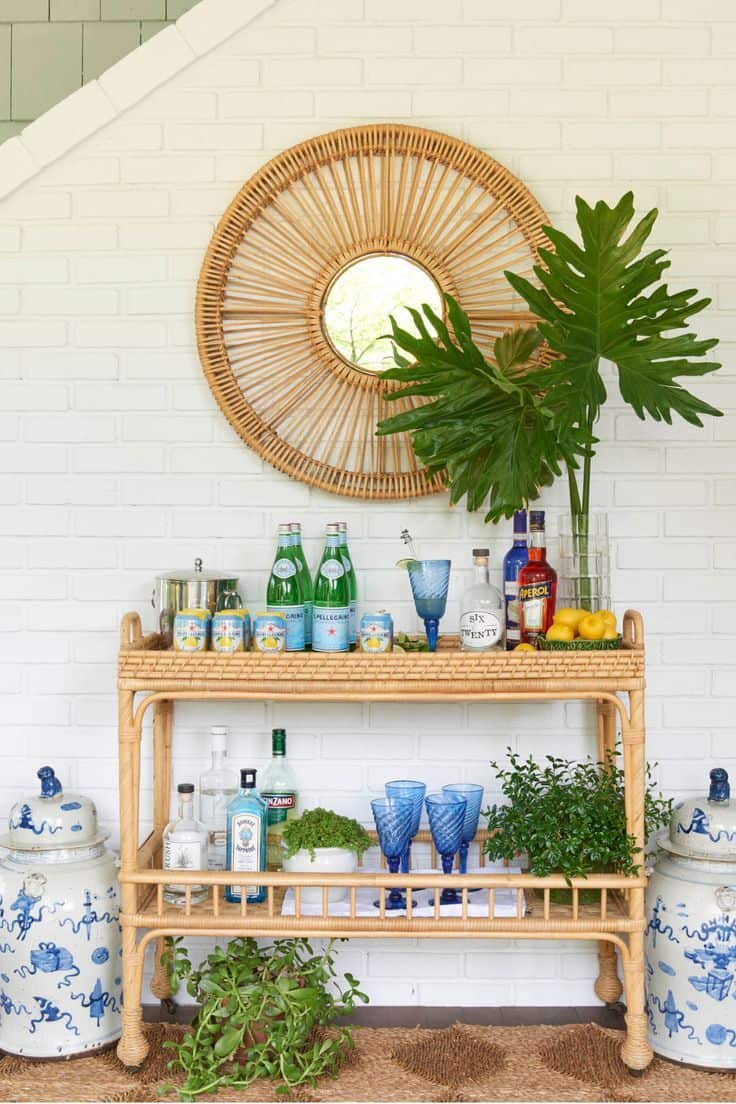 12 Coastal Bar Cart Styling Ideas » Lady Decluttered