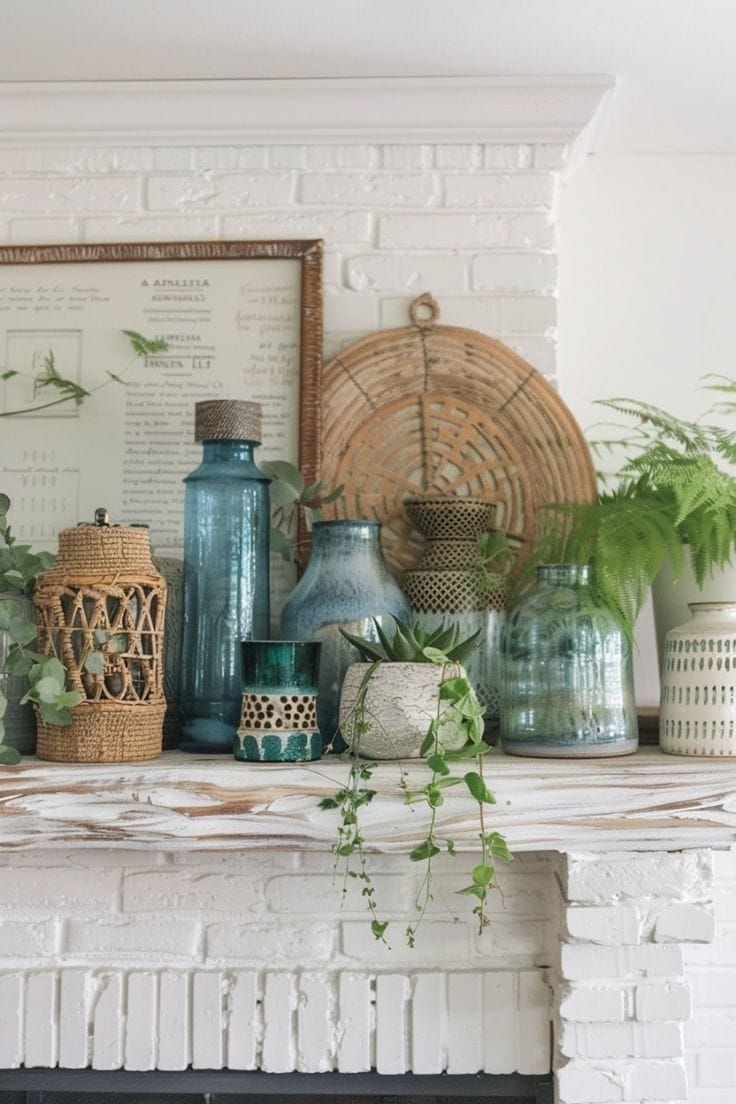 12 Coastal Fireplace Mantel Styling Ideas » Lady Decluttered