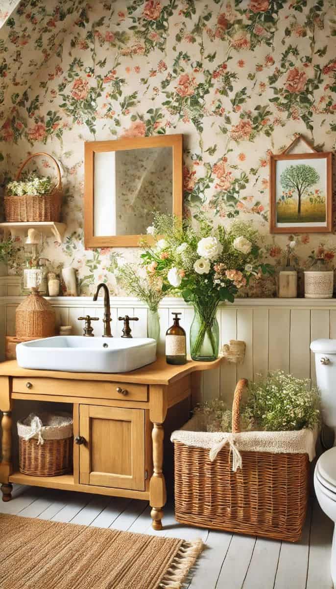 14 Cottage Core Bathroom Decor Ideas » Lady Decluttered