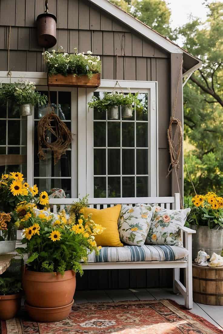 16 Cottage Core Front Porch Decor Ideas » Lady Decluttered