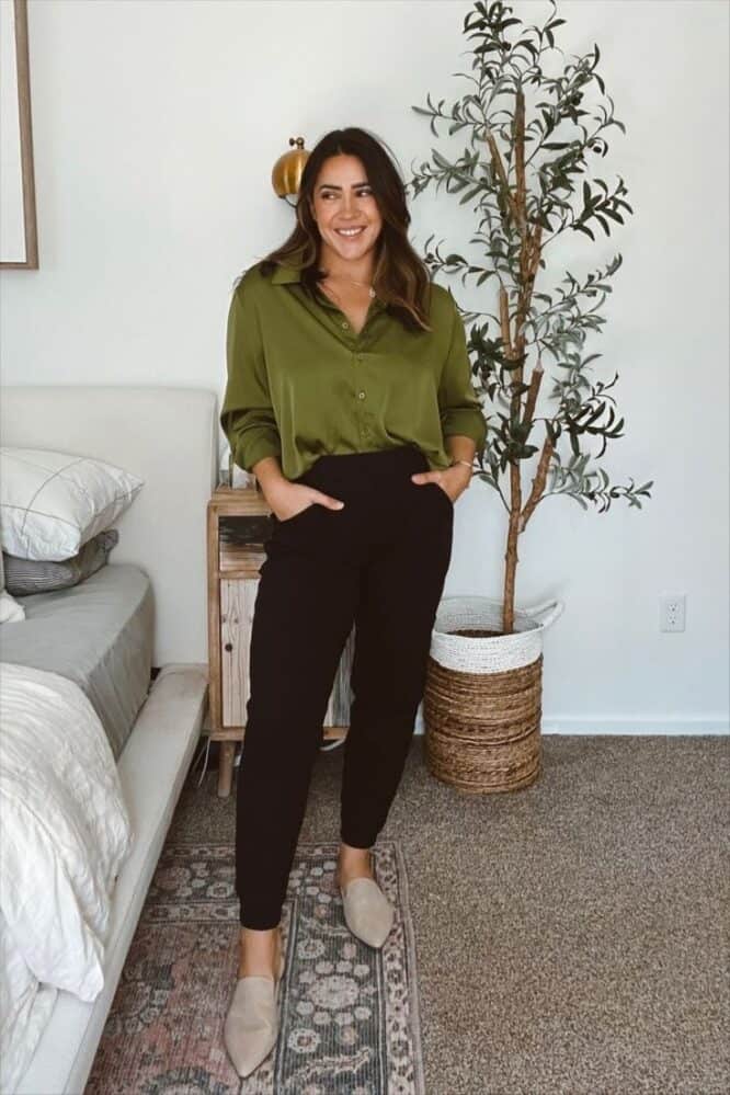 18 Simple Fall Outfit Ideas with Green » Lady Decluttered