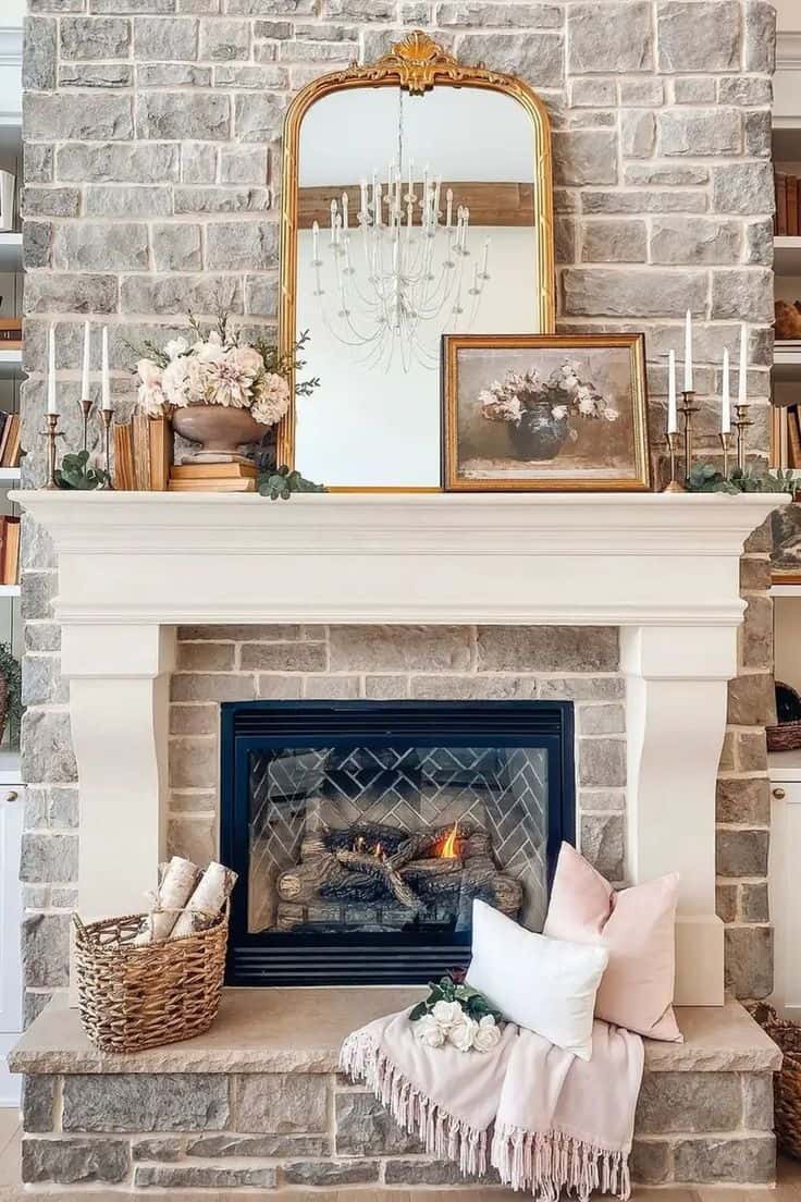 24 Stunning Fireplace Mantle Styling Ideas » Lady Decluttered