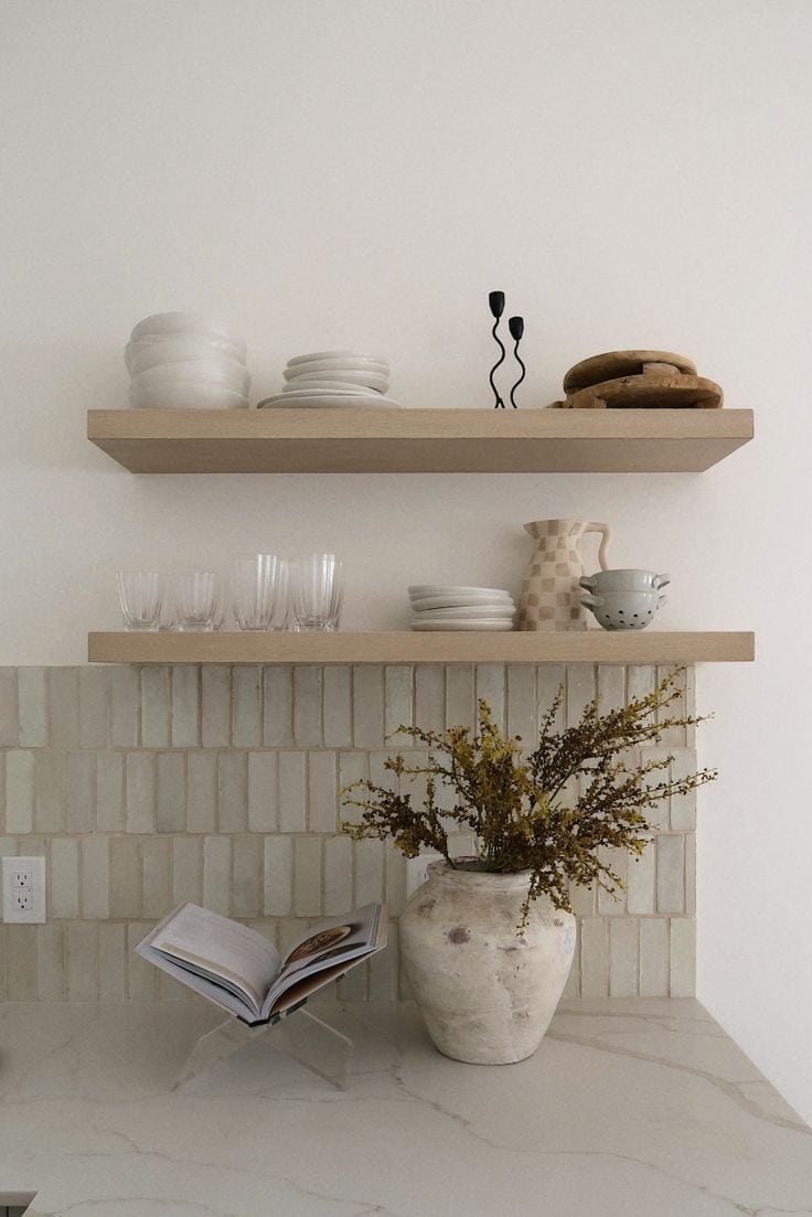 22 Kitchen Shelf Styling Ideas » Lady Decluttered