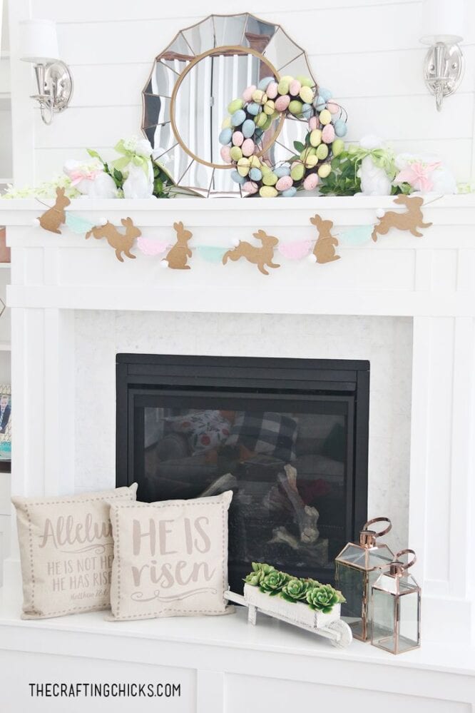 16 Easter Fireplace Mantel Decor Ideas » Lady Decluttered