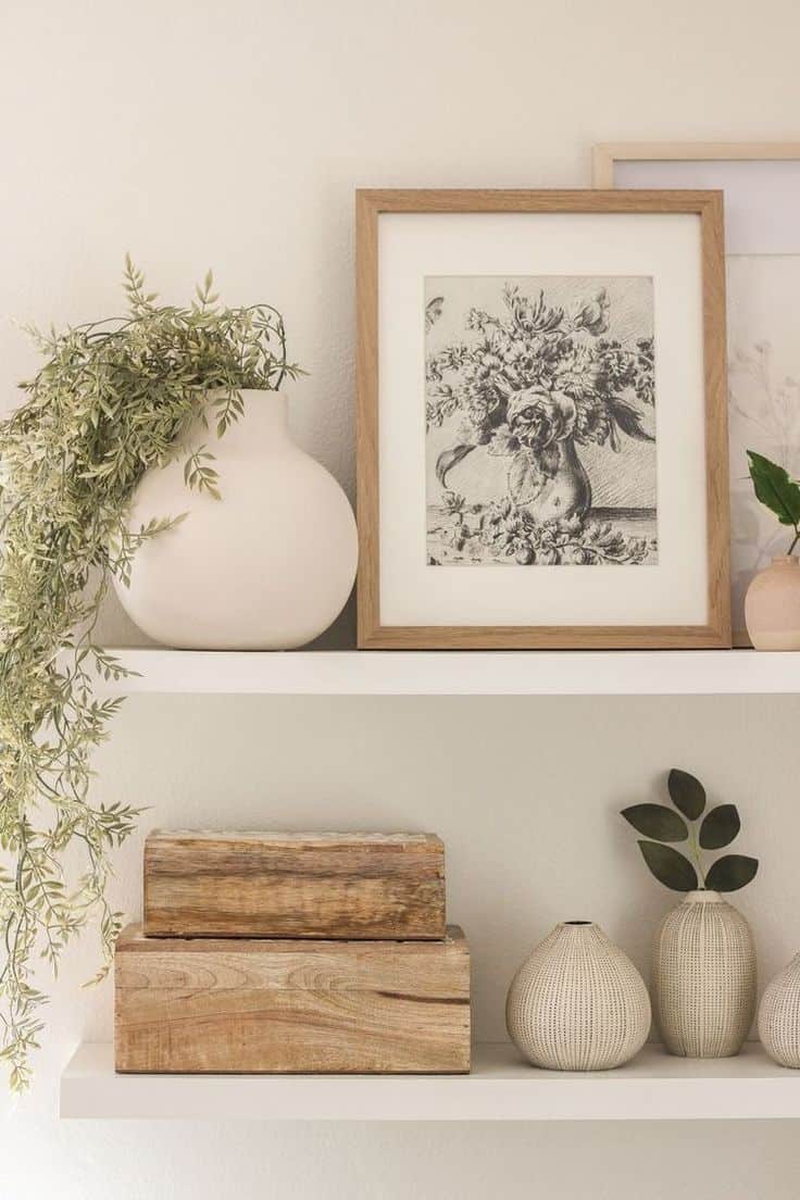 22 Floating Shelf Styling Ideas » Lady Decluttered