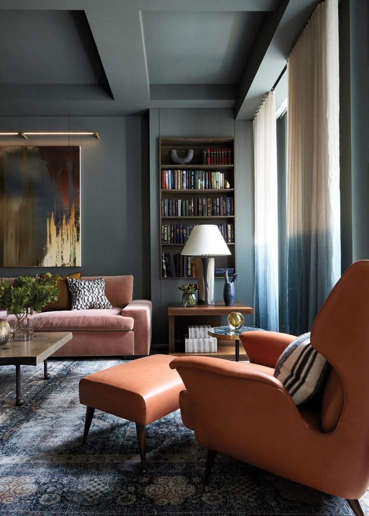 14 Moody Color Drenched Living Room Ideas » Lady Decluttered