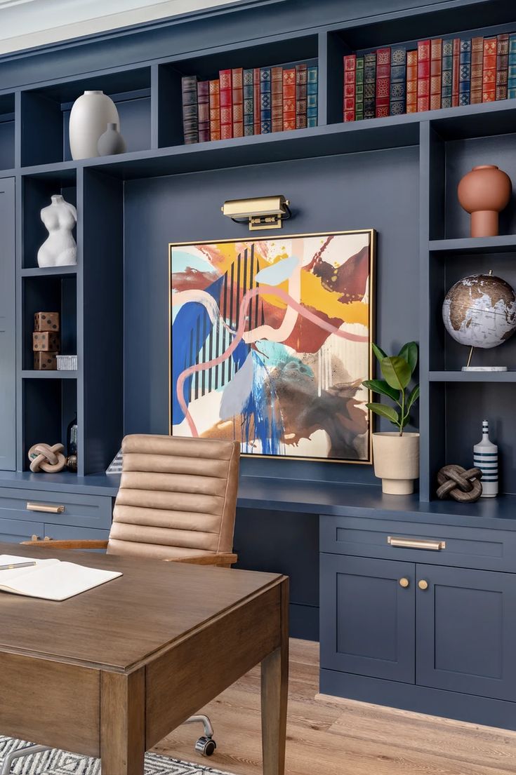 16 Beautiful Blue Home Office Styling Ideas » Lady Decluttered