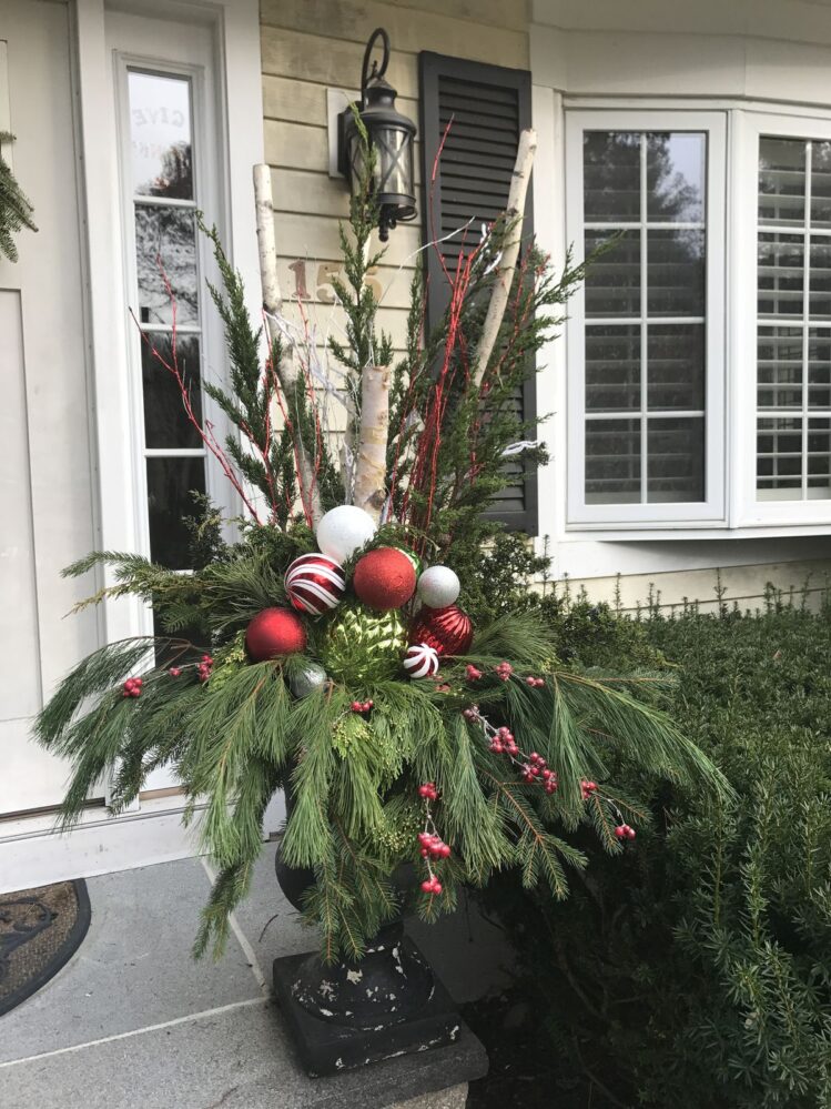 20 Festive Outdoor Christmas Planters » Lady Decluttered