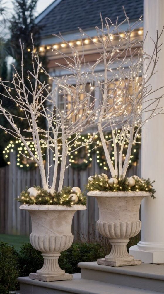 20 Festive Outdoor Christmas Planters » Lady Decluttered